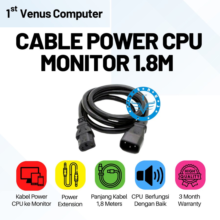 Jual CABLE POWER CPU MONITOR 1.8M / KABEL POWER CPU / KABEL MONITOR KE ...