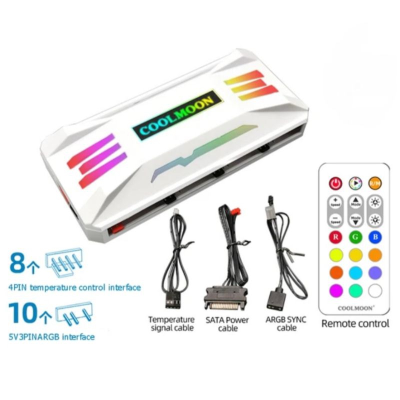 Jual Coolmoon Controller A RGB ARGB PWM 3pin 4pin 5v | Shopee Indonesia