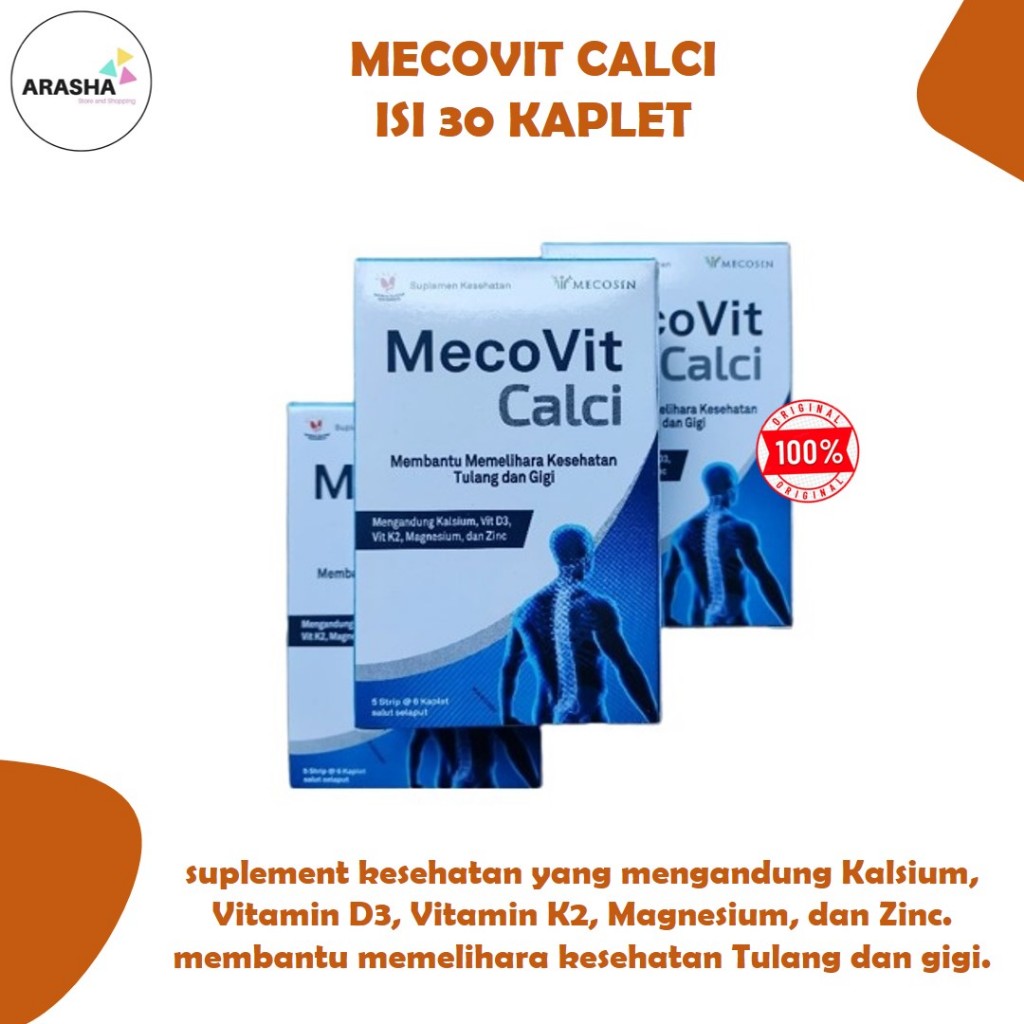 Jual MECOVIT CALCI VITAMIN TULANG DAN GIGI - 1 BOX | Shopee Indonesia