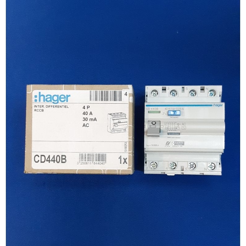 Jual Hager RCCB ELCB CD440B 4 pole 40A 30mA | Shopee Indonesia
