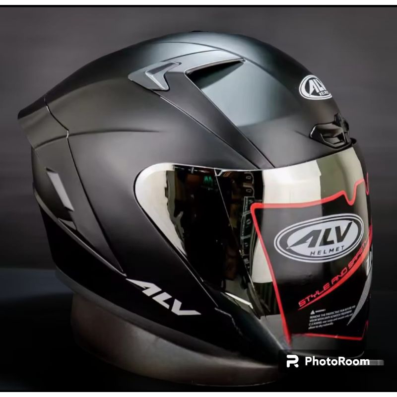 Jual Helm Half Face ALV Ultron Kekinian Kaca Silver SNI WARNA BLACK DOP ...