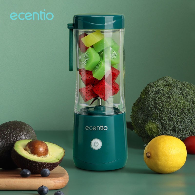 Jual ECENTIO Blender Juicer Portable Mini USB 6 mata pisau Kapasitas 380 ml Dark Green | Shopee ...