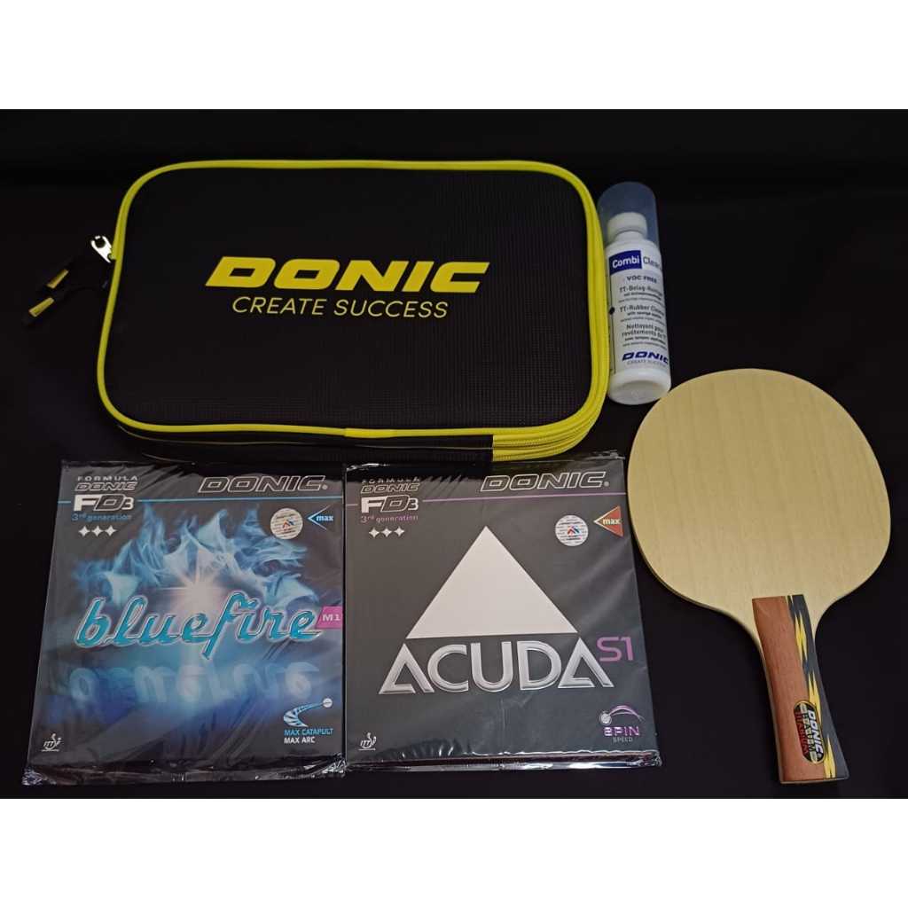 Jual Bat tenis meja Donic Titanium + karet Acuda-Bluefire Set | Shopee Indonesia