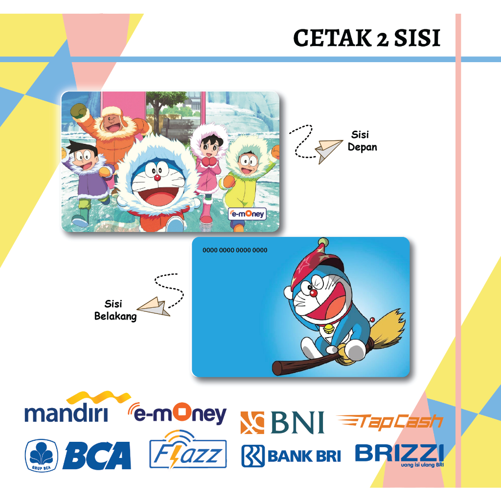 Jual KARTU EMONEY ETOLL ANIME KARTUN DORAEMON MANDIRI FLAZZ BCA GEN 2 ...