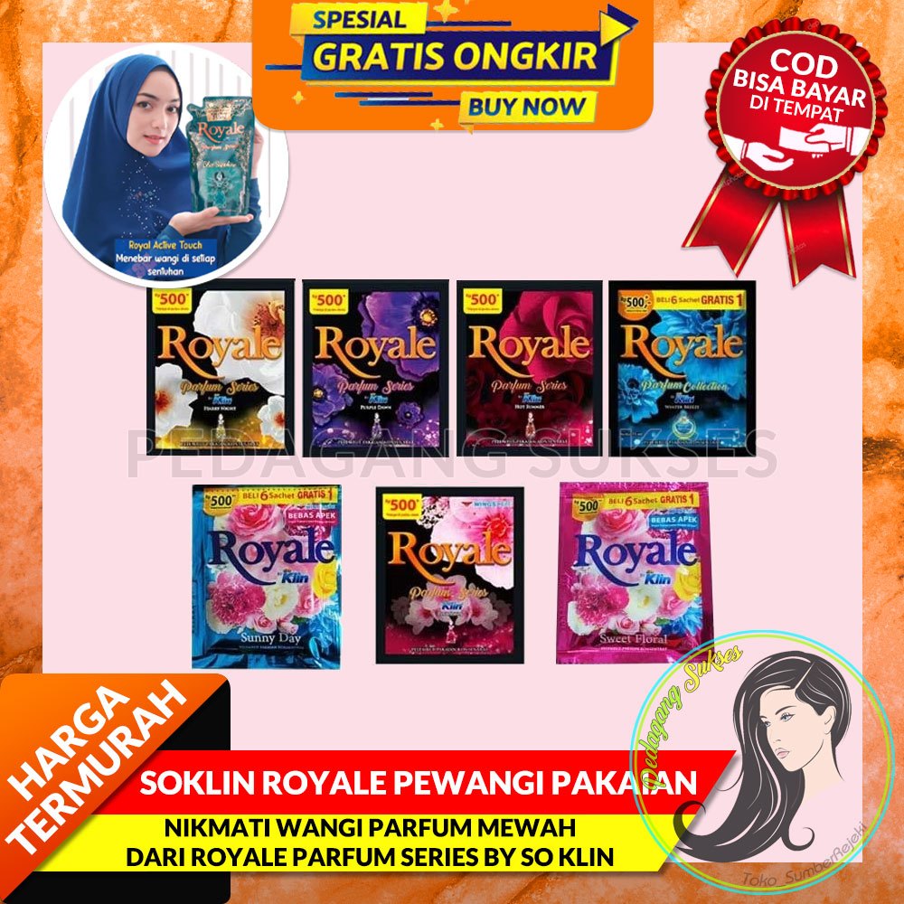 Jual SOKLIN ROYALE PEWANGI PAKAIAN KEMASAN 500-AN ECER SASHET - ROYALE ...