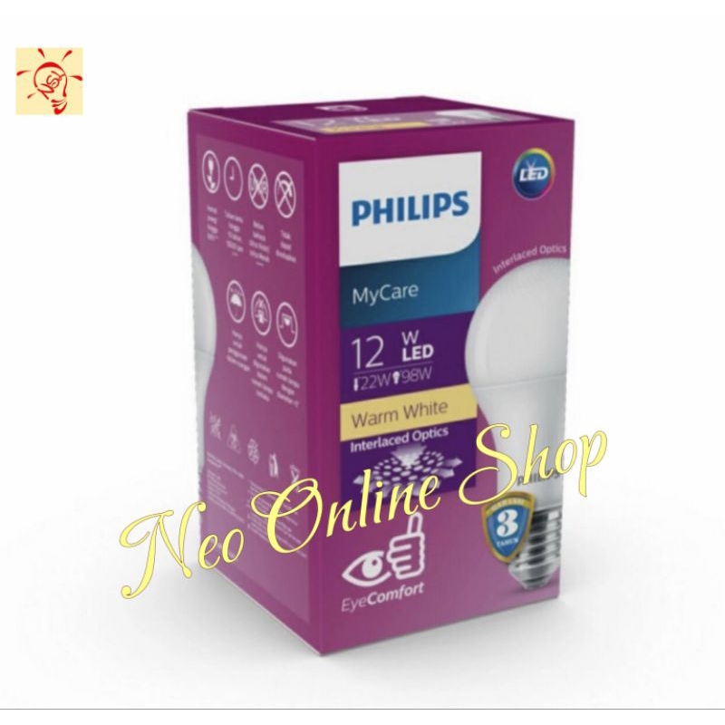 Jual Lampu Bohlam Bulb Led Mycare Philips 12 Watt Kuning/Warm White (12W 12 W 12Watt) | Shopee ...