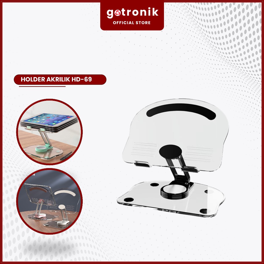 Jual Holder Meja Stand Tablet HP Akrilik 360 Derajat Tempat Dudukan ...