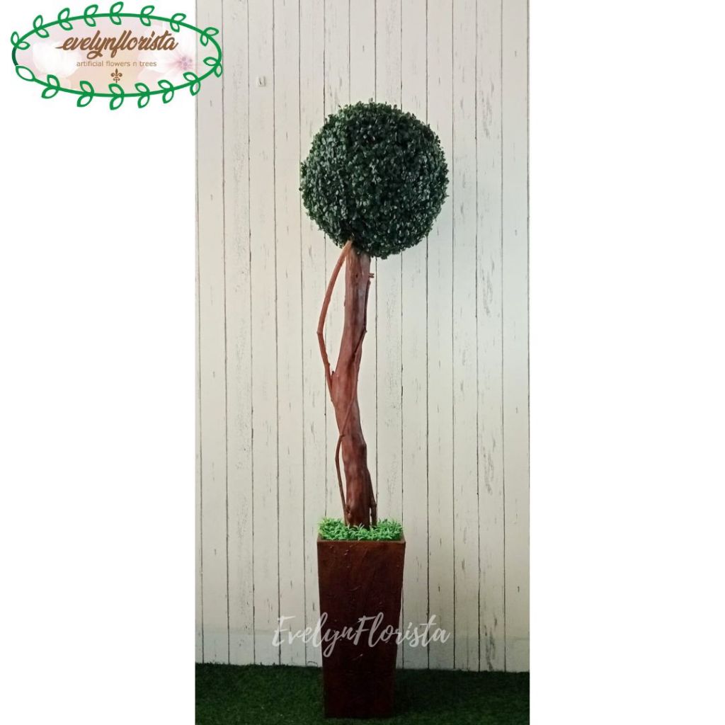 Jual Pohon Bola Artificial T160 Latex Pot Tembaga Hiasan Caffe ...
