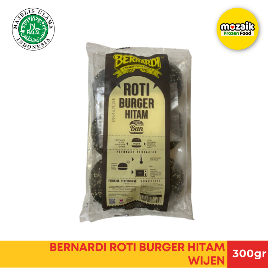 Jual Bernardi Roti Burger Hitam Wijen 300gr (isi 6 pcs)-Roti Bernardi ...