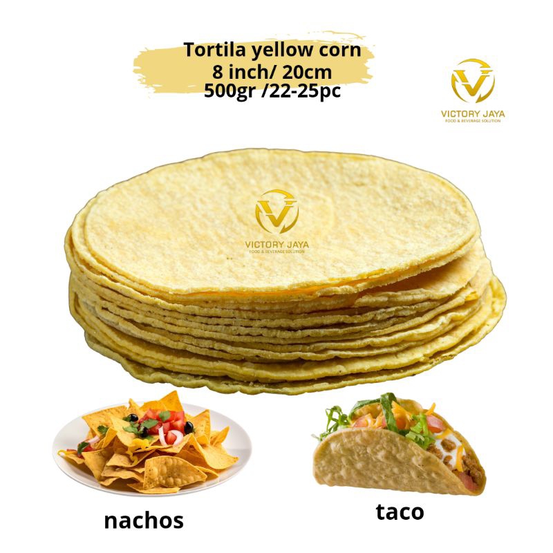 Jual Tortilla Yellow Corn 500gr VEGAN ukuran 15 CM isi 25-27 pc nachos ...