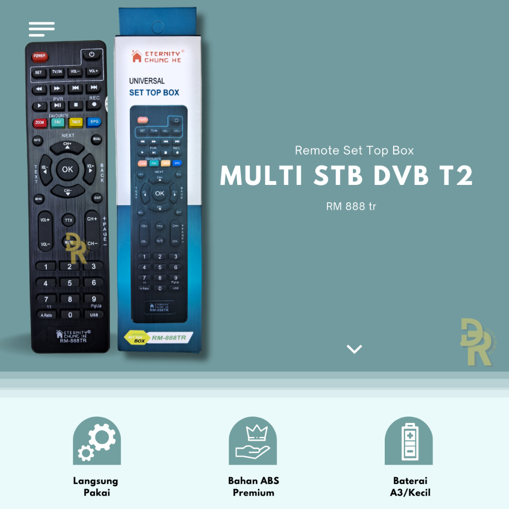Jual Remot Remote Stb Set Top Box Multi Universal Dvb-T2 RM-888TR Semua Merk | Shopee Indonesia
