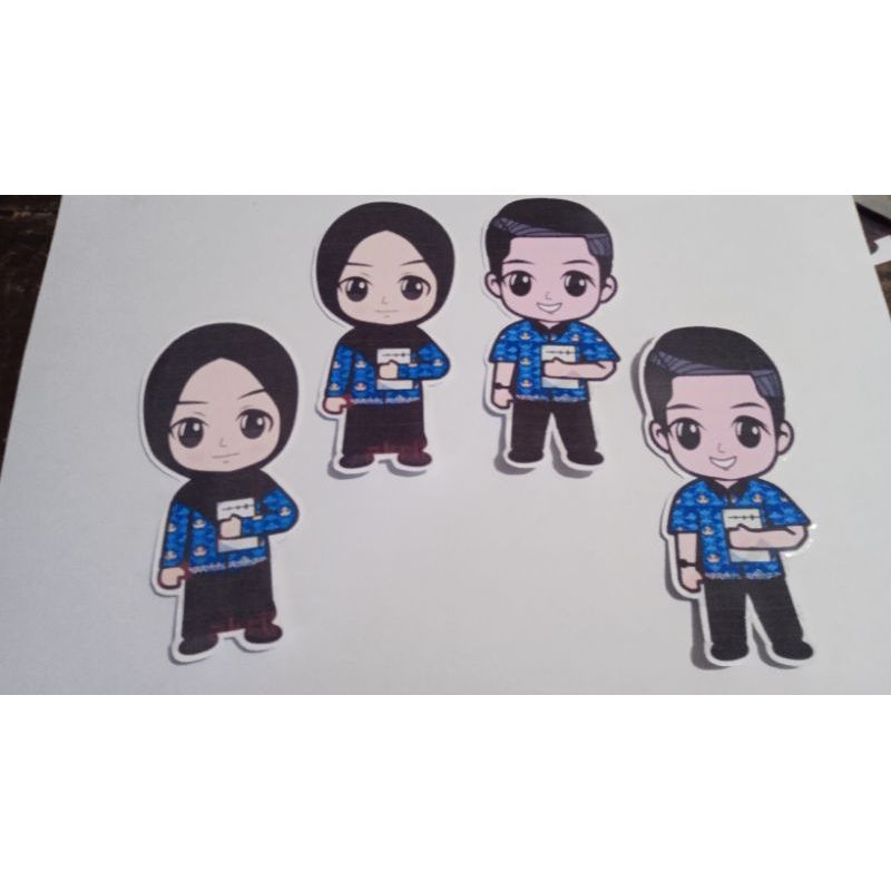 Jual (12pcs) Topper guru batik , tsudah potong tepi, topper buket guru ...