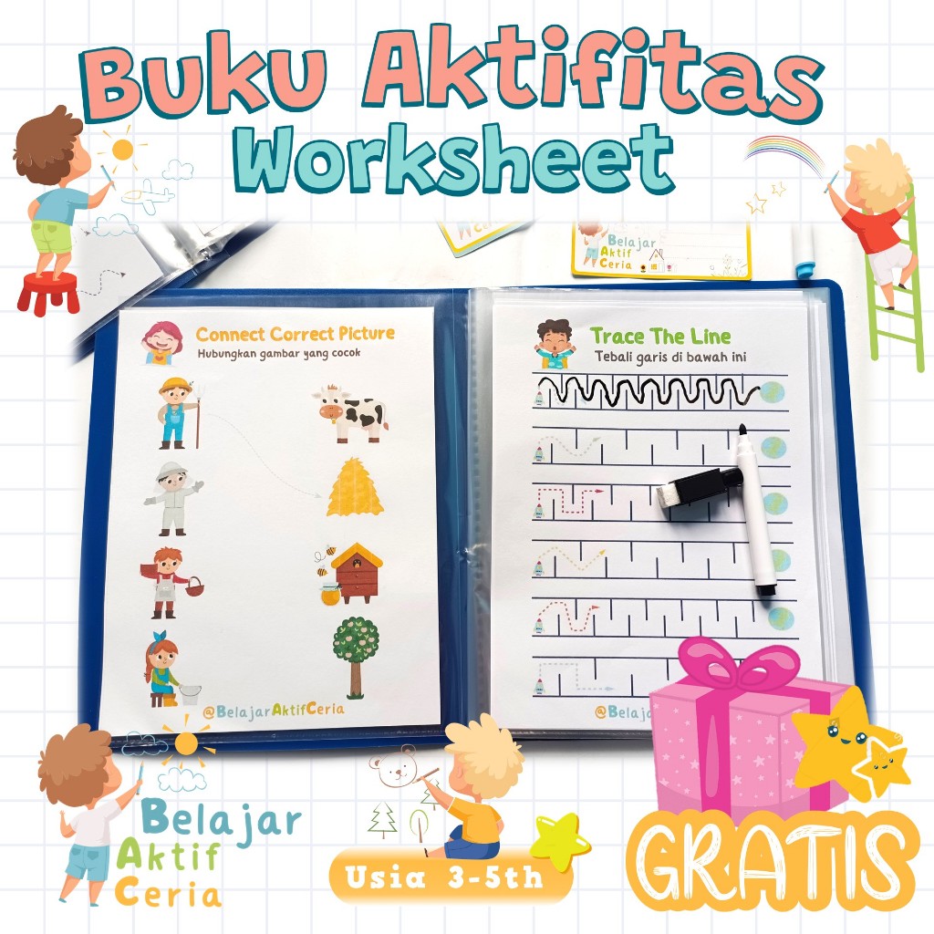 Jual Buku Aktivitas Anak Worksheet Anak Tk Paud Busy Book Wipe And ...