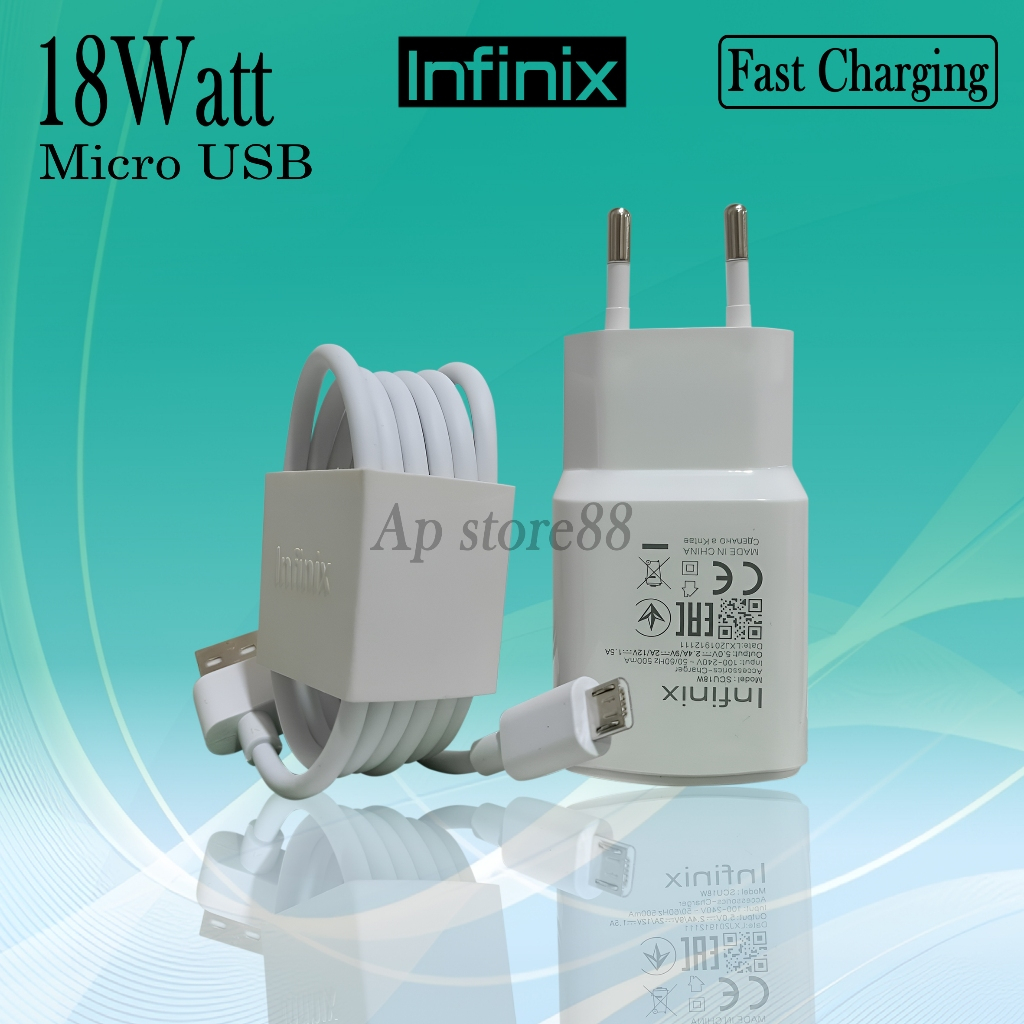 Jual Charger Infinix Fast Charging USB Micro ORIGINAL 2A 9V 18W Micro ...