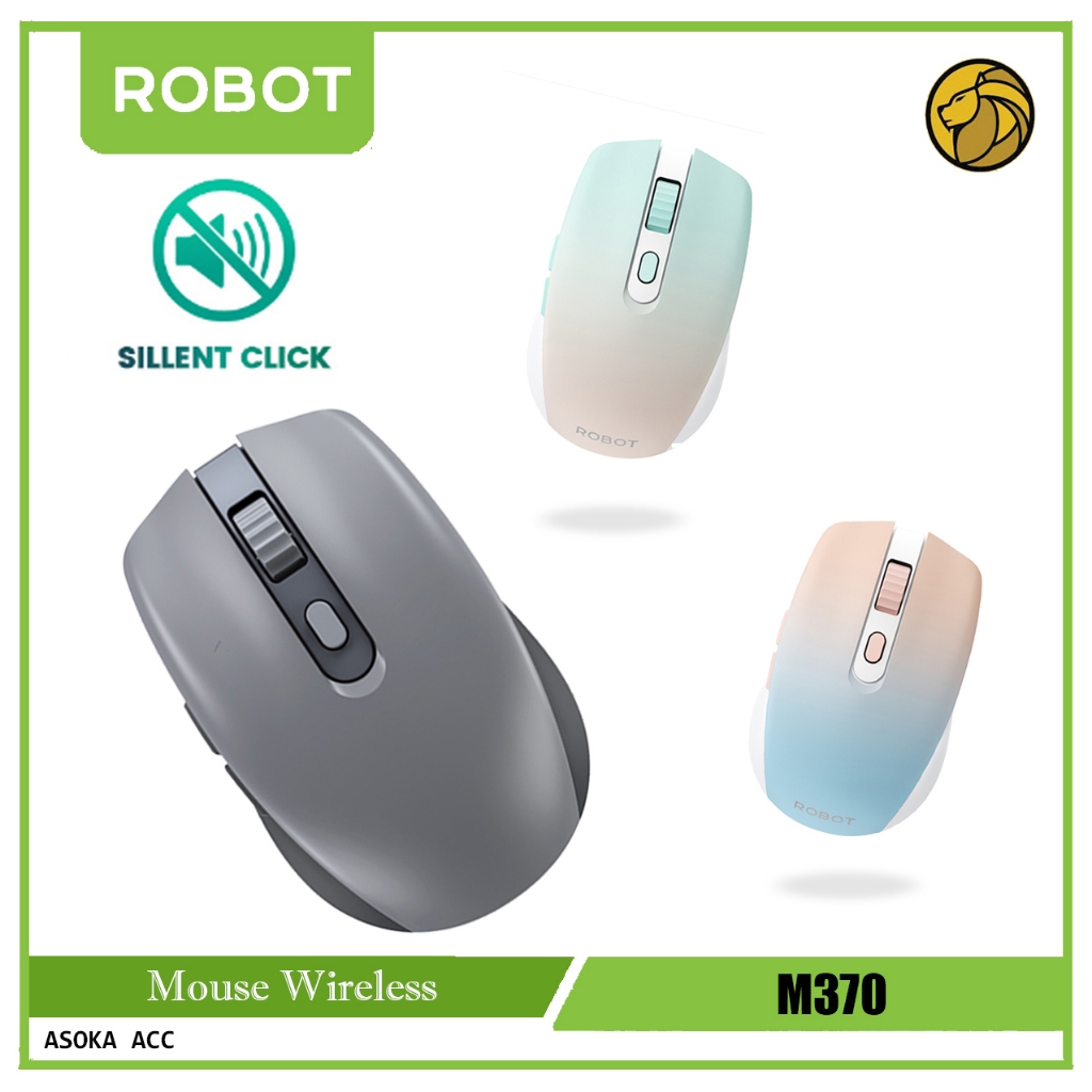 Jual Mouse Wireless Robot M370 M200 6D 3200 DPI Tombol Senyap | Shopee ...