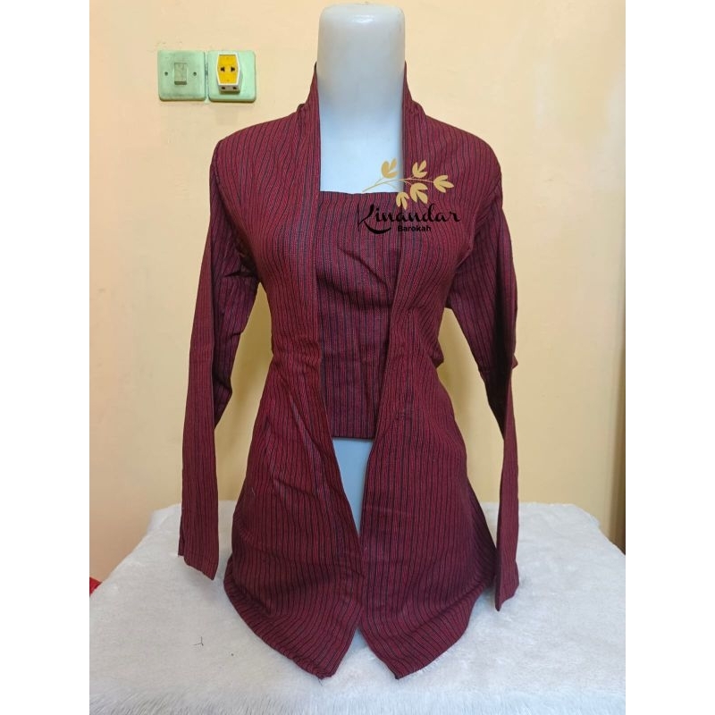 Jual Kebaya Lurik Warna Merah Wanita Dewasa / Kebaya Lurik Kutubaru / Pakaian Adat Jawa | Shopee ...