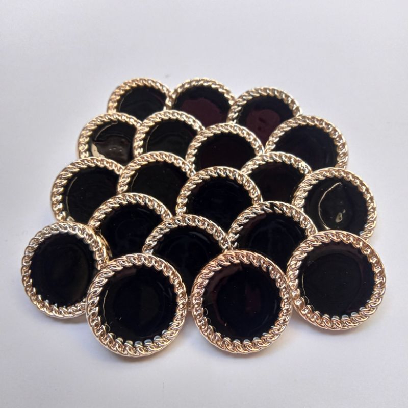 Jual 12 pcs kancing baju motif Jamur Full Gerigi Hitam / kancing jamur ...