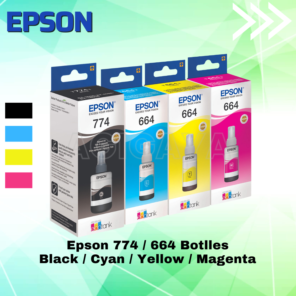 Jual 1 set tinta epson 664 774 original printer l m series | Shopee Indonesia