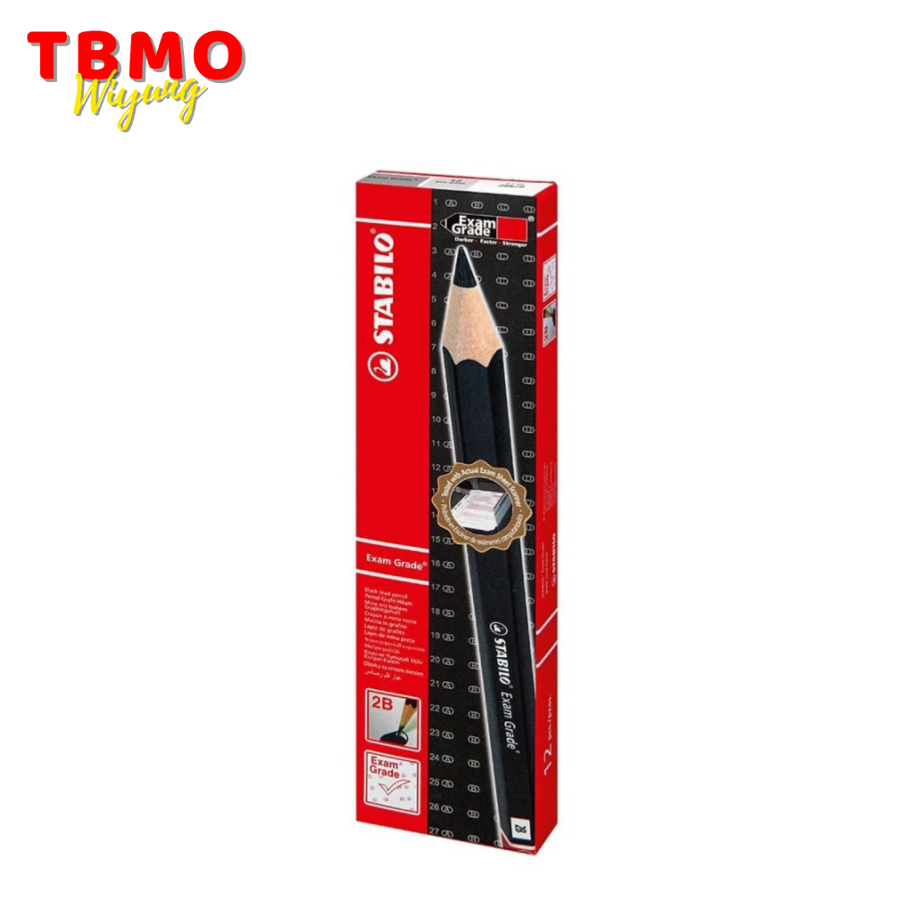 Jual Stabilo Pensil 2B Exam Grade Per Pack Isi 12 pcs | Shopee Indonesia