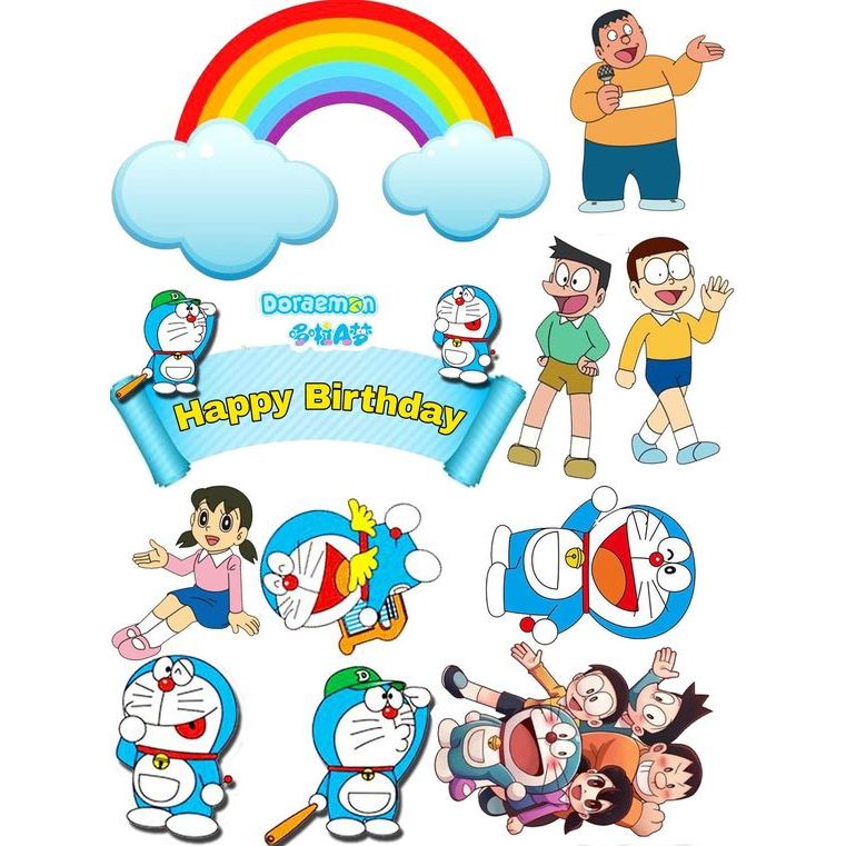Jual topper hiasan kue ultah karakter doraemon | Shopee Indonesia