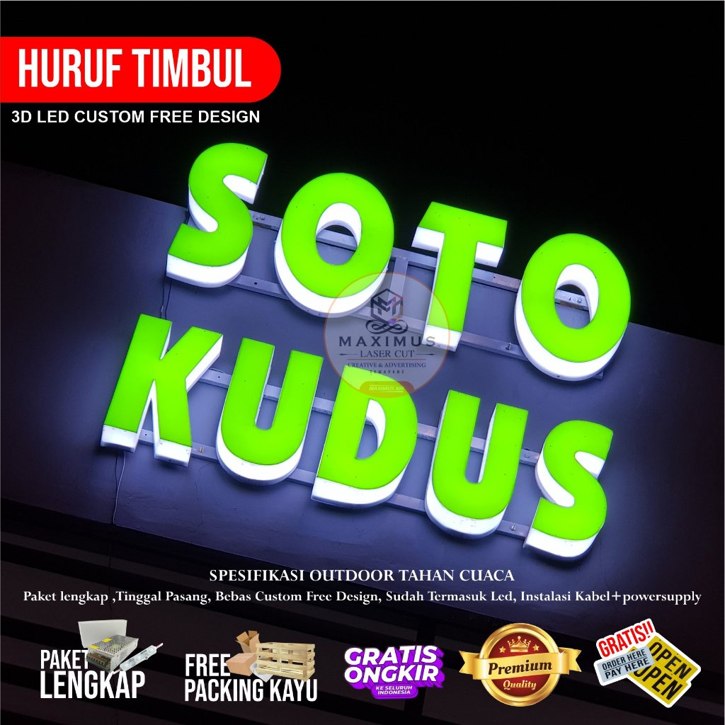 Jual Letter Timbul 3D LED Akrilik Custom | Huruf Timbul Akrilik Free ...