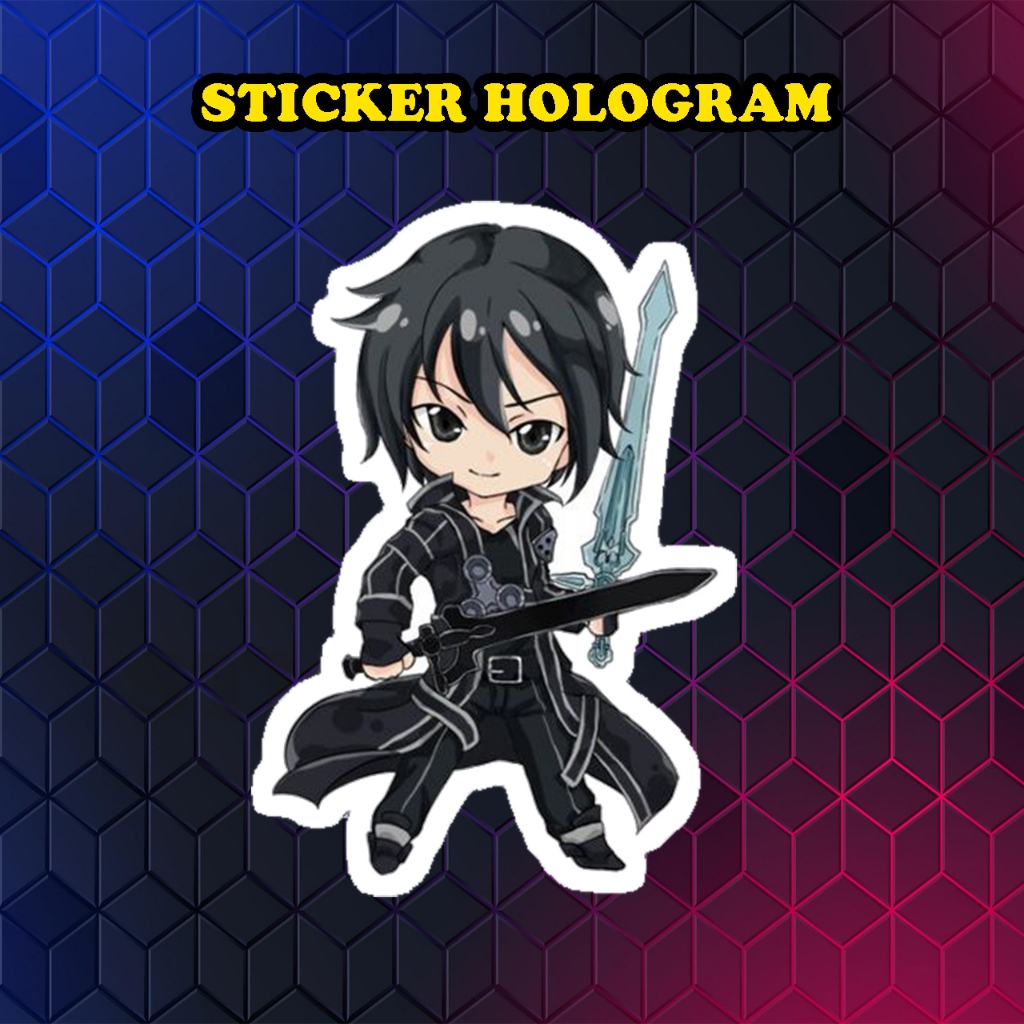 Jual Stiker Hologram Kirito Sword art online sticker case hp & laptop ...