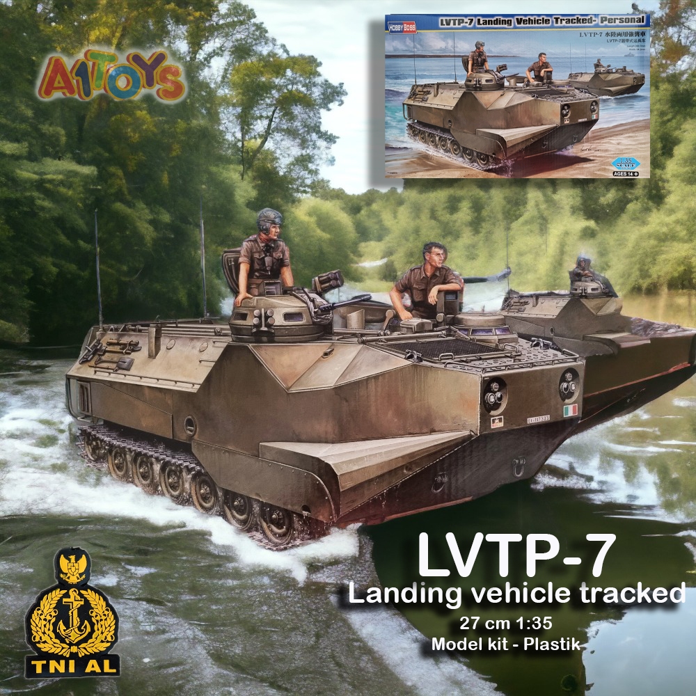 Jual Model Kit miniatur ranpur amfibi LVTP-7 Hobby Boss 27 cm 1:35 ...