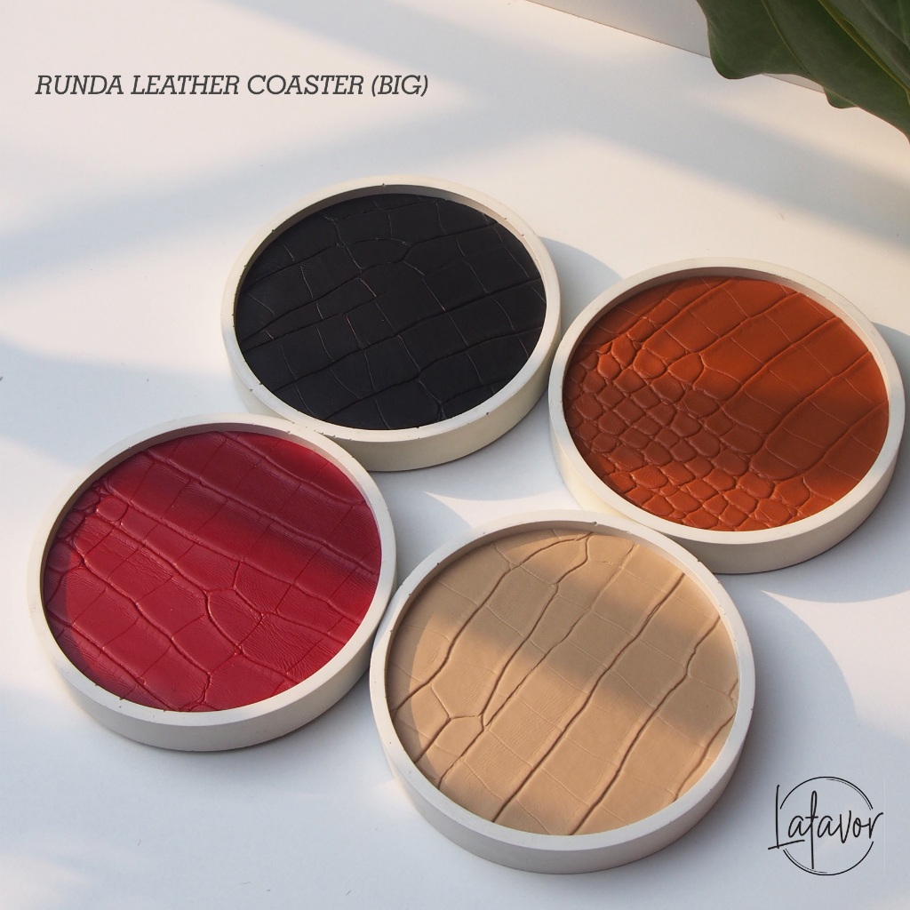 Jual Lafavor Round Leather Coaster Runda BIG | Tatakan Gelas Bulat ...