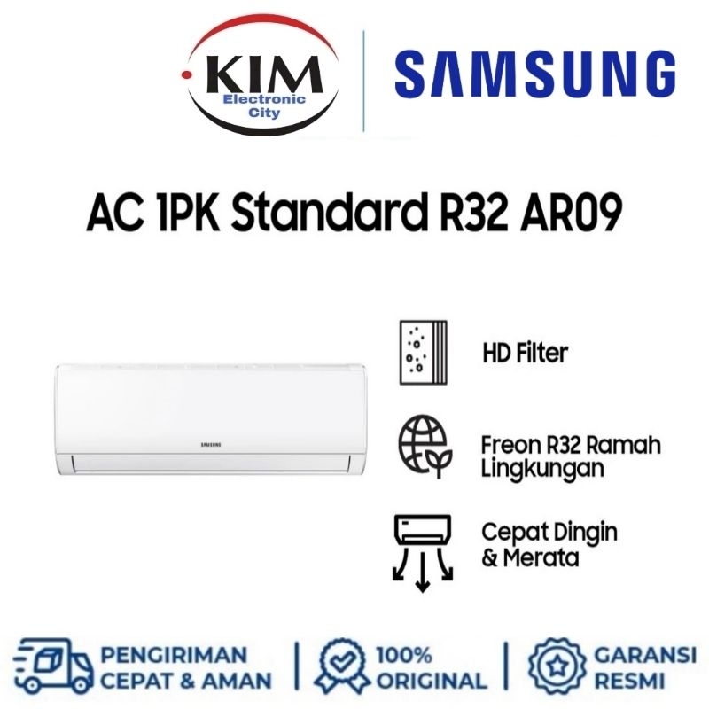 Jual AC SAMSUNG 1 PK AR-09BGHQBSINSE [1 PK] R32 TURBO COOLING [INDOOR+OUTDOOR UNIT ONLY] GARANSI ...