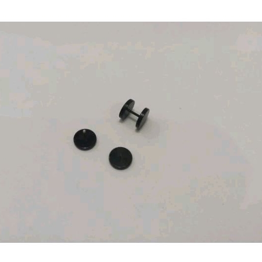 Jual Anting barbel besar hitam pria wanita / anting piercing | Shopee ...