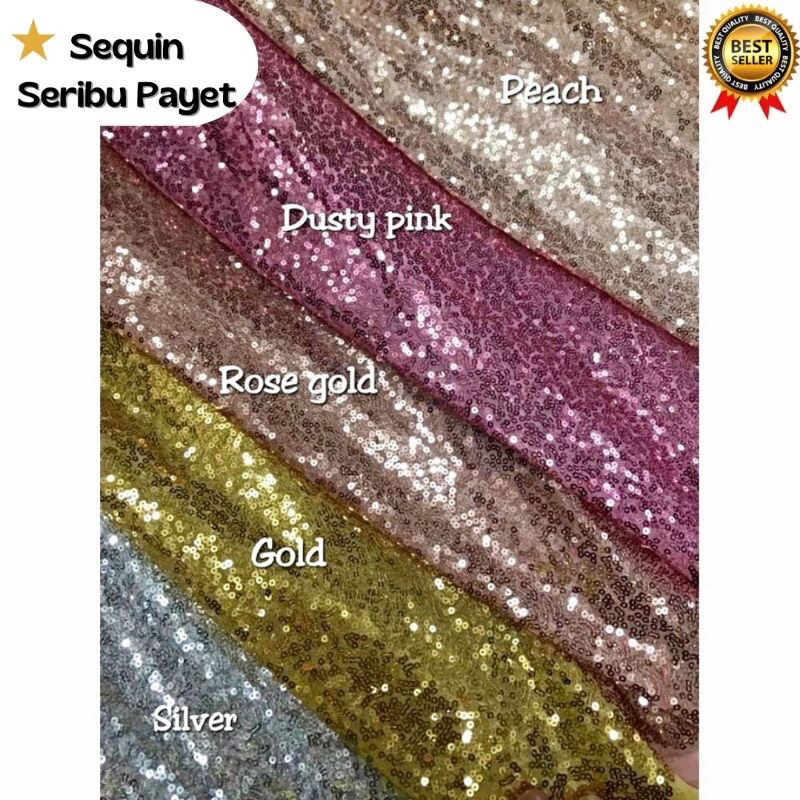Jual (COD) SEQUIN 1000 Payet | Kain Sekuin | Kain Seribu payet | Bahan ...