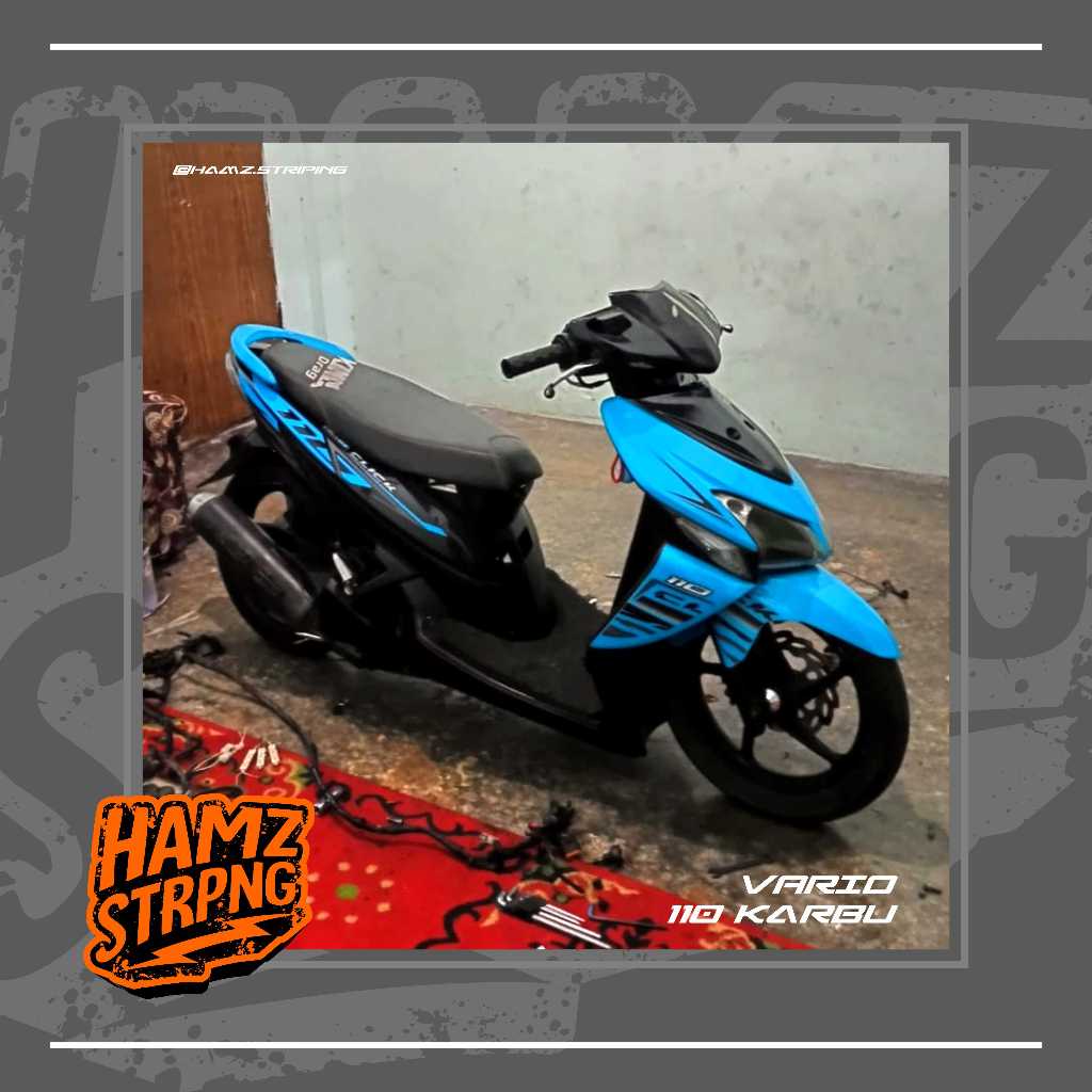 Jual Striping Transparan Vario 110 Karbu Kombinasi 2 warna body motor Hits | Shopee Indonesia