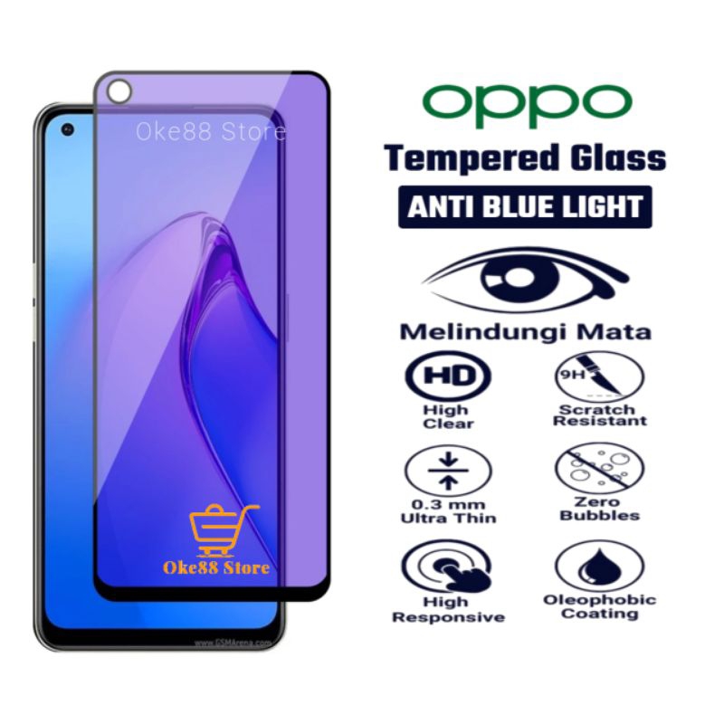 Jual Tempered Glass Anti Blue Light Oppo A33 2020 A52 2020 A53 2020 A53 5G A54 A54 5G A55 4G A32 ...