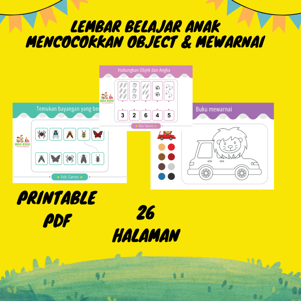 Jual LEMBAR BELAJAR ANAK MENCOCOKKAN OBJECT DAN MEWARNAI | Shopee Indonesia