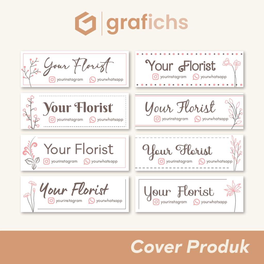 Jual [50 pcs] Stiker Buket Bunga Custom Bouquet FL01 - FL08 by Grafichs ...