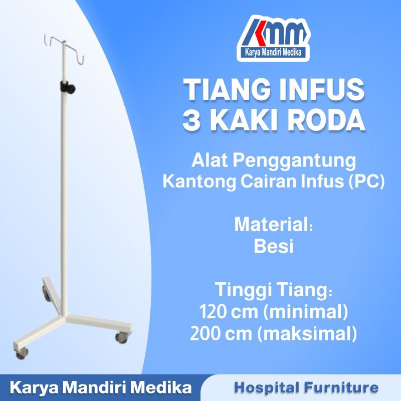 Jual Tiang Infus Roda 3 / Tiang Untuk Menggantung Kantung Cairan Infuse ...