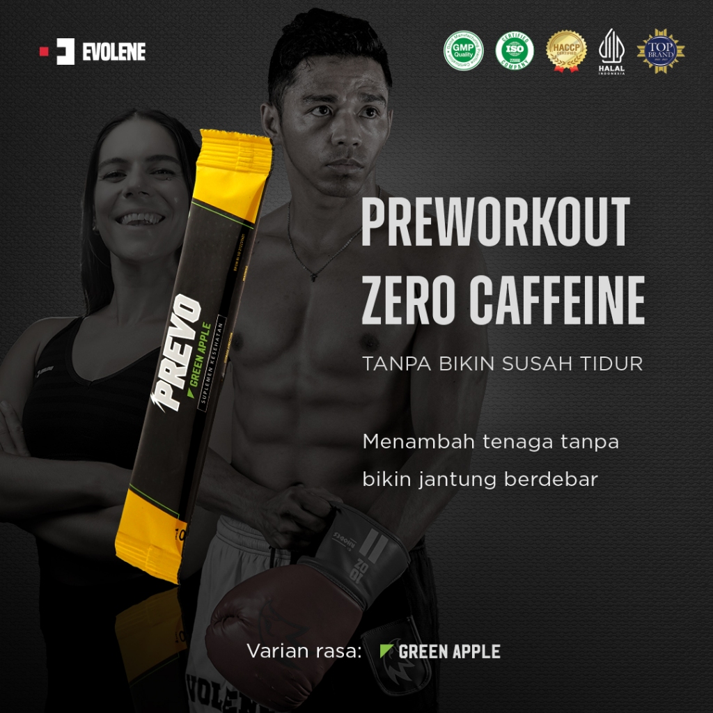 Jual Evolene Prevo Sachet - Pre-Workout - Energy Drink Halal dan BPOM - No Caffeine | Shopee ...
