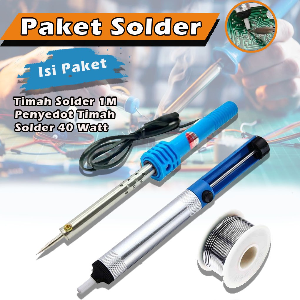 Jual Paket Alat Solder - Solder Listrik 40Watt - Penyedot Timah Solder ...