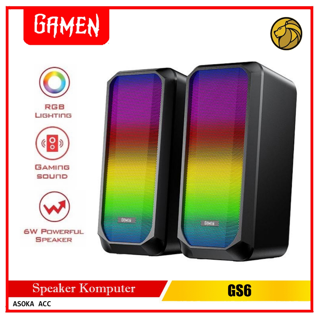 Jual Gamen GS6 Speaker Komputer Gaming With RGB LED | Shopee Indonesia