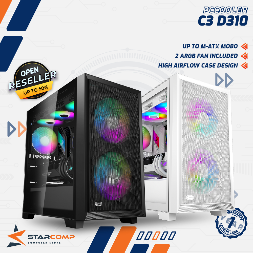 Jual PCCOOLER C3 D310 M-ATX Gaming Case 2 FAN ARGB PC Cooler D 310 | Shopee Indonesia