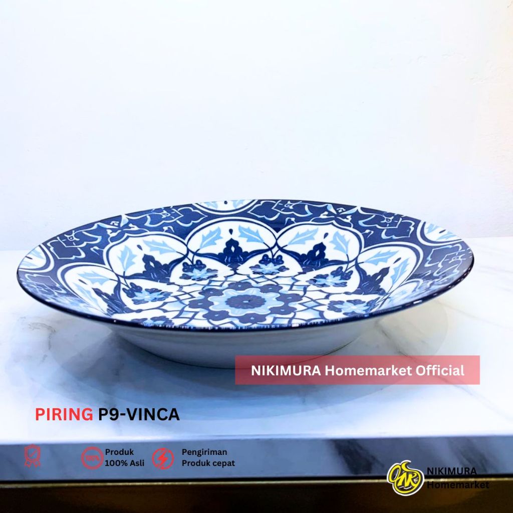 Jual Piring Makan Keramik 9 Inch Vinca Motif Batik Marocco | Shopee ...