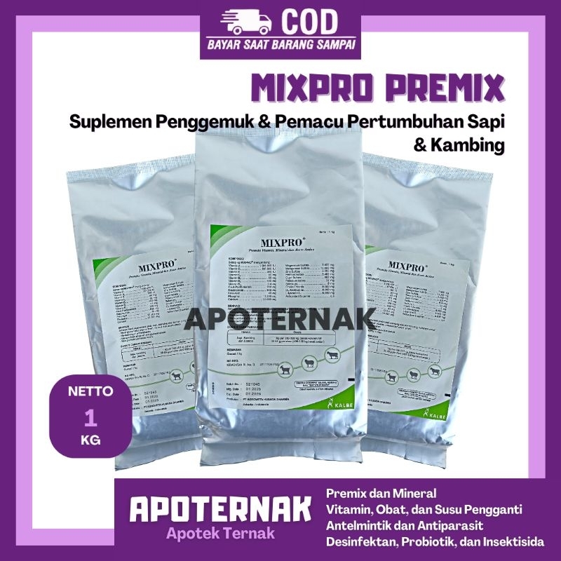 Jual MIXPRO PREMIX SAPI 1 KG - Mix Pro Suplemen Premix Penggemuk dan ...