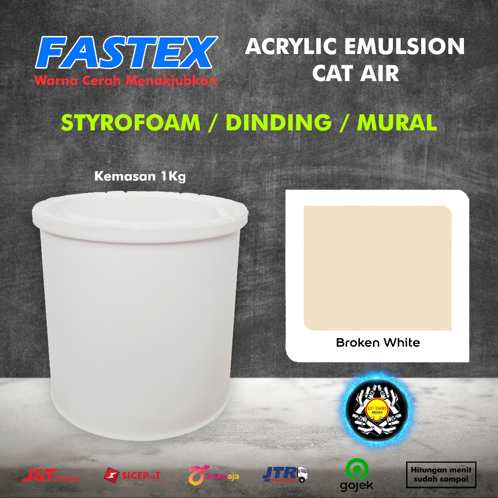 Jual CAT DINDING TEMBOK CAT STEROFOAM 1KG WARNA 84 BROKEN WHITE CREAM ...