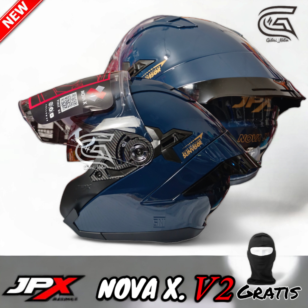 Jual HELM JPX NOVA X DEEP BLUE GLOSS V2|HALF FACE | Shopee Indonesia
