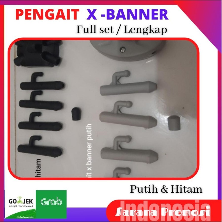 Jual pengait x banner satu set tanpa tiang / x banner hitam dan putih ...