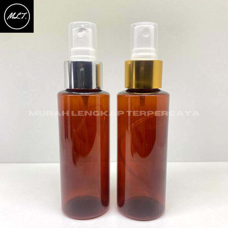 Jual BOTOL RF 100ML AMBER SPRAY SILVER GOLD HALF CAP BOTOL SPRAY 100 ML ...