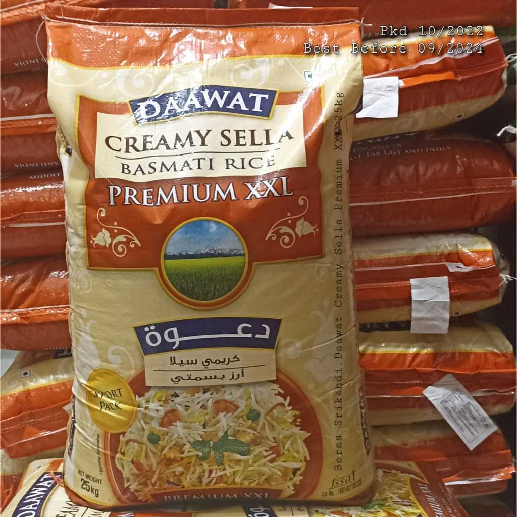 Jual Beras Basmati Daawat Creamy Sella Premium XXL repack 1kg | Shopee Indonesia