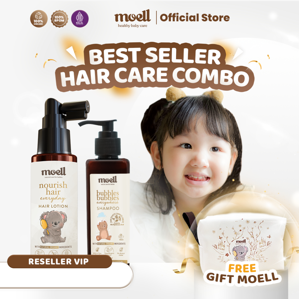Jual Moell Special Bundling Hair Lotion 100ml & Shampoo 185gr ...