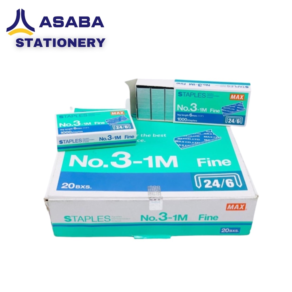 Jual MAX Staples / Isi Staples No.3-1M Isi 20 Box (1 PACK) | Shopee ...