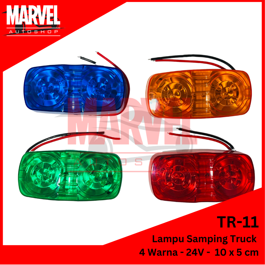 Jual LAMPU LED SAMPING BAK TRUCK TRUK OVAL 12V / 24V 24 VOLT WARNA WARNI SEIN LIGHT 10 MATA LED ...